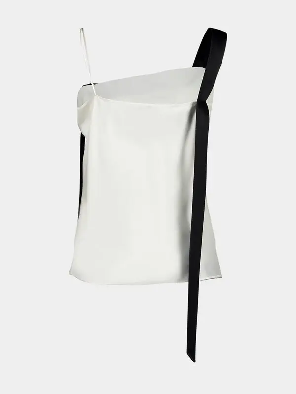 TOM FORD Silk Camisole With Tuxedo Band - White
