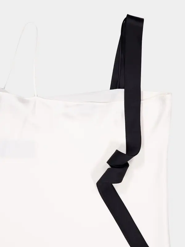 TOM FORD Silk Camisole With Tuxedo Band - White