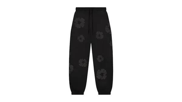 DENIM TEARS Faded Mono Cotton Wreath Sweatpant - Black