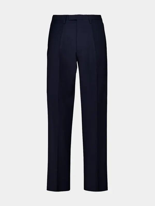Boglioli Straight Fit Wool Trousers - Blue