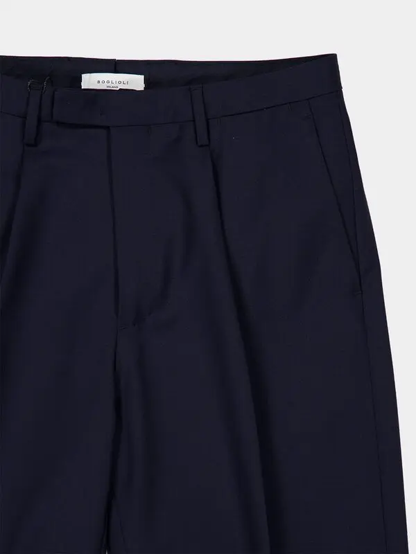 Boglioli Straight Fit Wool Trousers