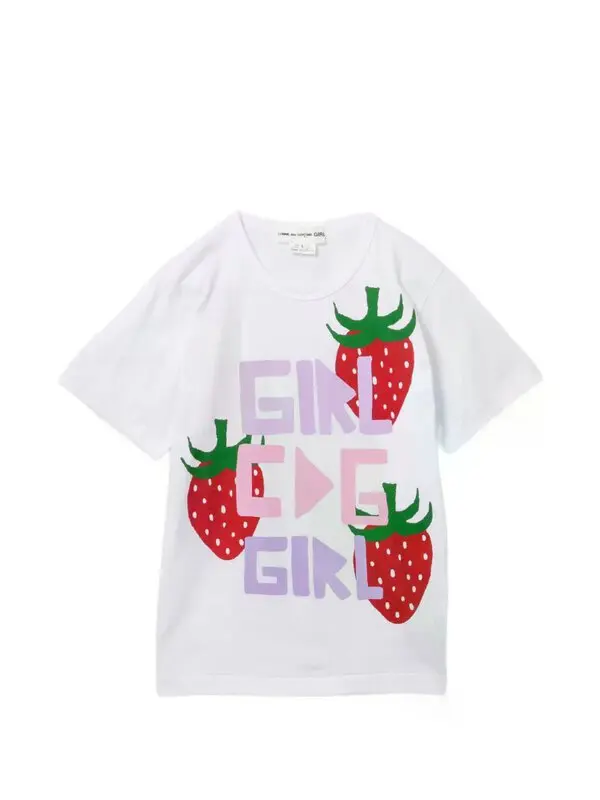 Comme Des Garçons Strawberry Print Top - White