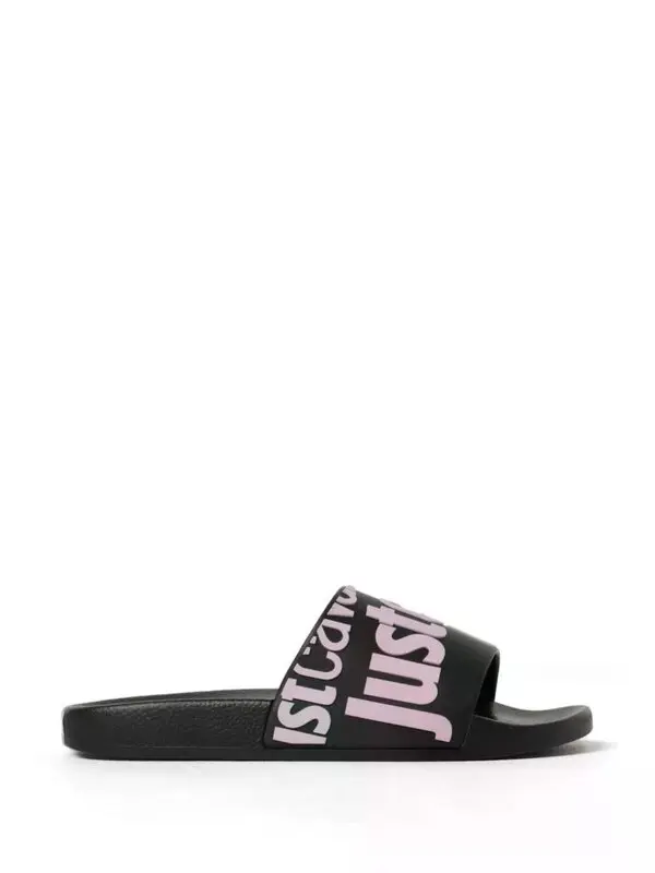 Just Cavalli Logo-embossed Tiger Slides - Black