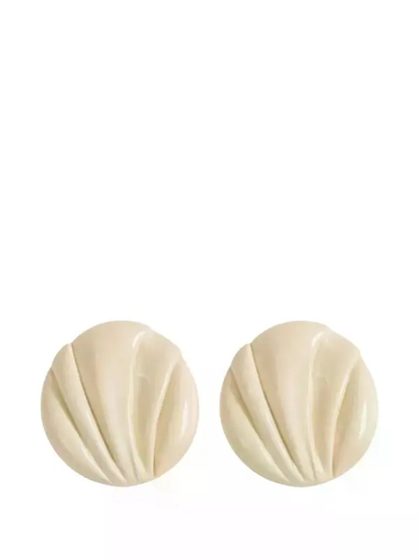Chloé Pleated Clip-on Earrings - White