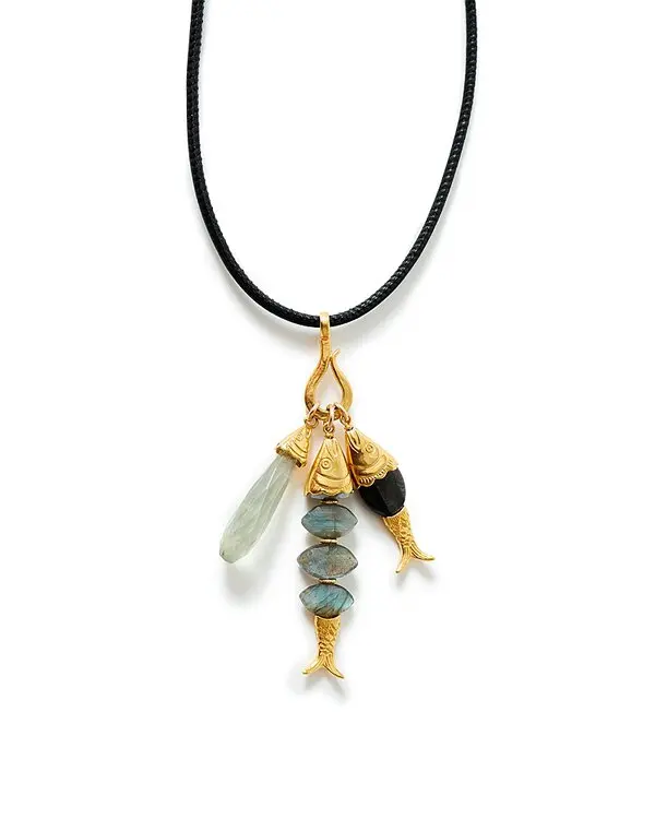 Chan Luu Gemstone And Leather Pendant Necklace - Labra