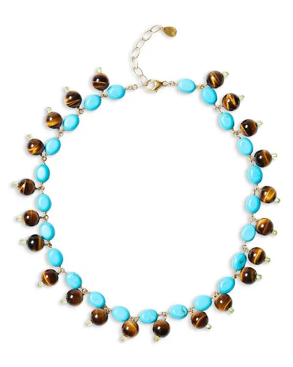 Chan Luu Multi Gemstone Collar Necklace - Turquoise