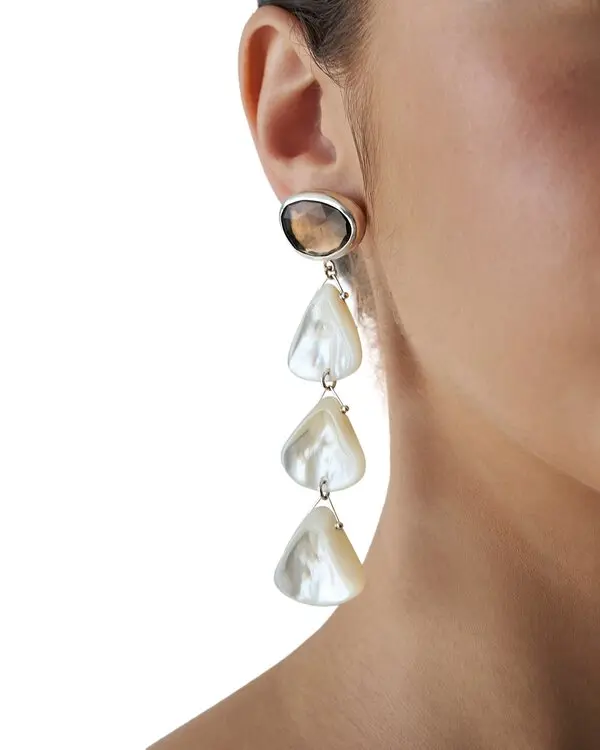 Chan Luu Smoky Quartz & Mother Of Pearl Drop Earrings