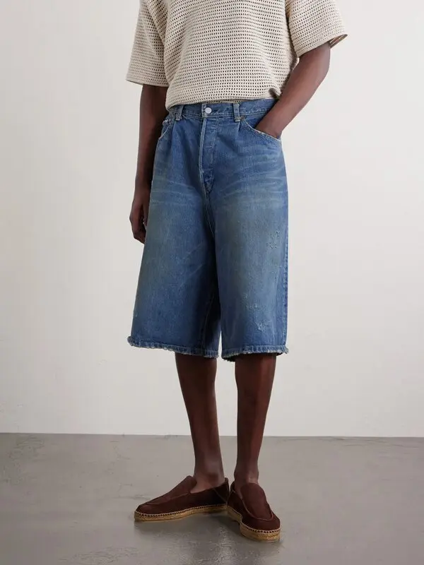 SSSTEIN Straight-leg Denim Shorts