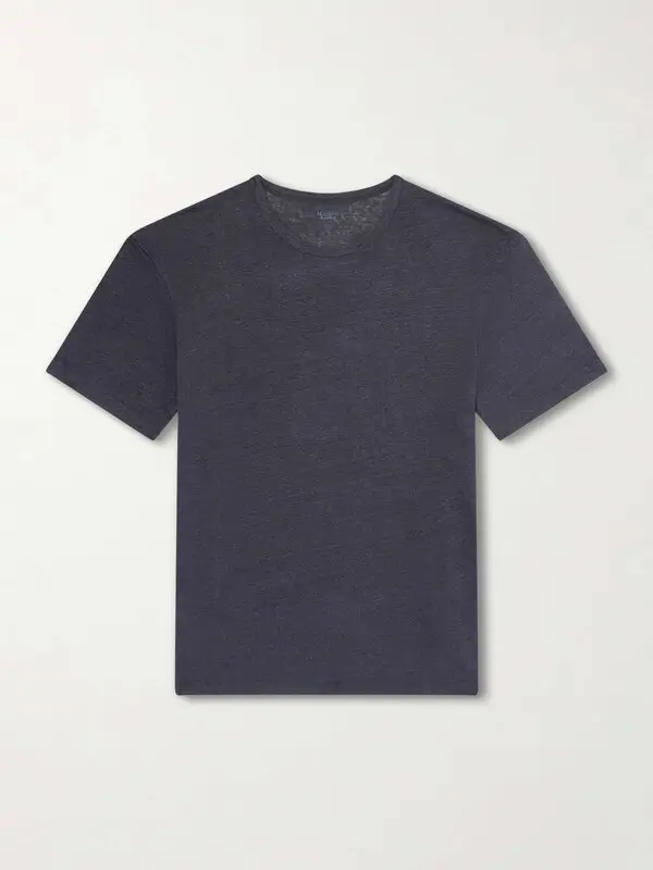 Hartford Linen-jersey T-shirt - Dark Gray