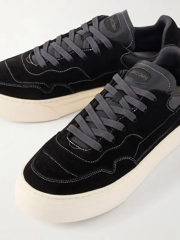 OMNI Matta Leather-trimmed Suede Sneakers