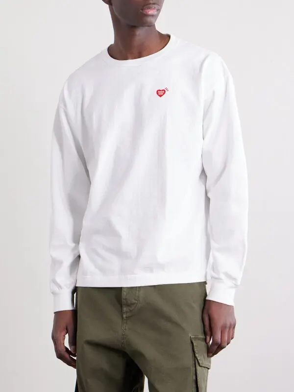 HUMAN MADE Logo-appliquéd Cotton-jersey T-shirt