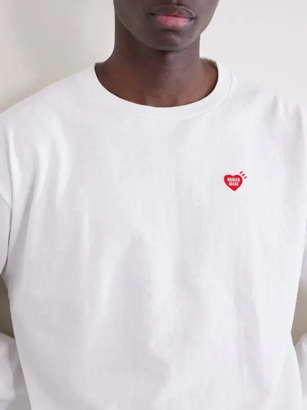 HUMAN MADE Logo-appliquéd Cotton-jersey T-shirt