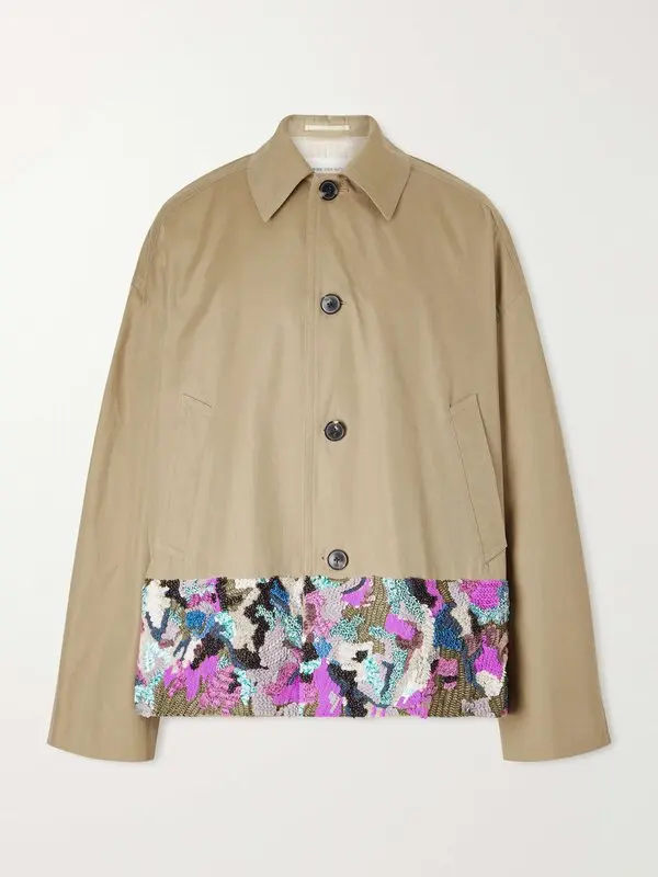 Dries Van Noten Embroidered Cotton Jacket - Camel