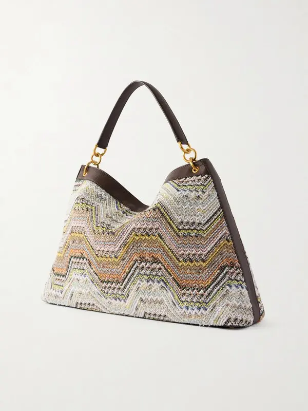 Missoni Sequined-embellished Striped Woven Shoulder Bag - Neutrals
