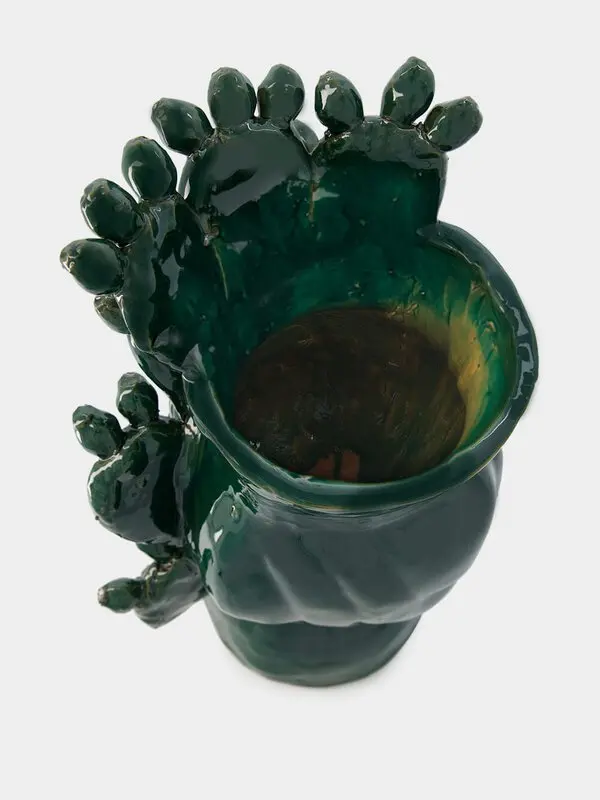 LES-OTTOMANS Dark Ceramic Head Sculpture Vase
