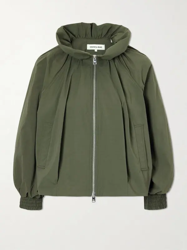 Veronica Beard Circe Faille Bomber Jacket - Green