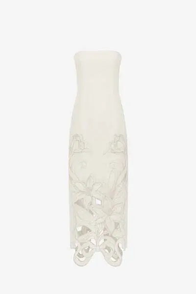 LEO LIN Rayna Appliqué Bustier Maxi Dress - Snow
