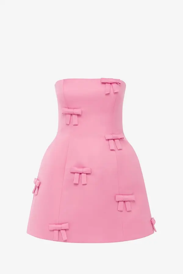 LEO LIN Roselle Bow Mini Dress - Fuchsia