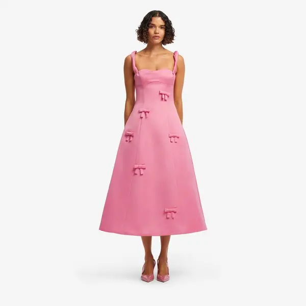 LEO LIN Beatrice Bow Midi Dress