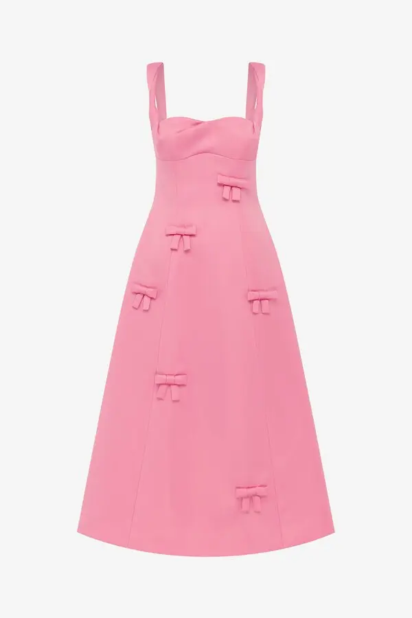 LEO LIN Beatrice Bow Midi Dress