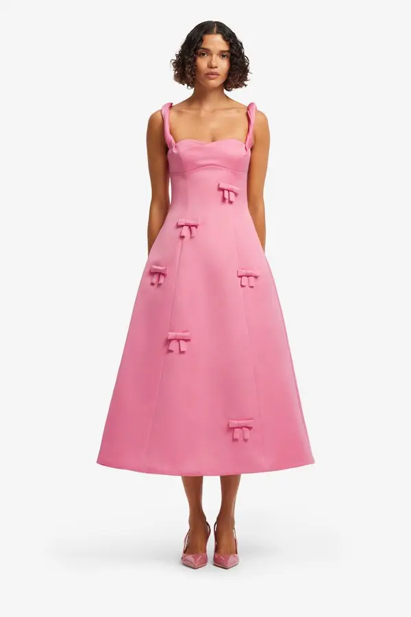LEO LIN Beatrice Bow Midi Dress