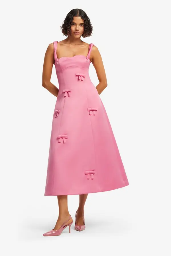 LEO LIN Beatrice Bow Midi Dress