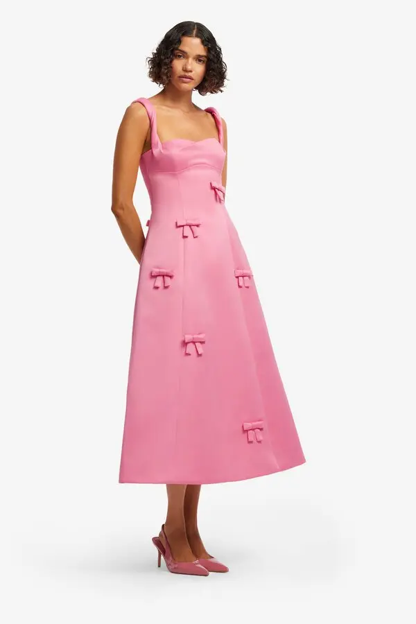 LEO LIN Beatrice Bow Midi Dress