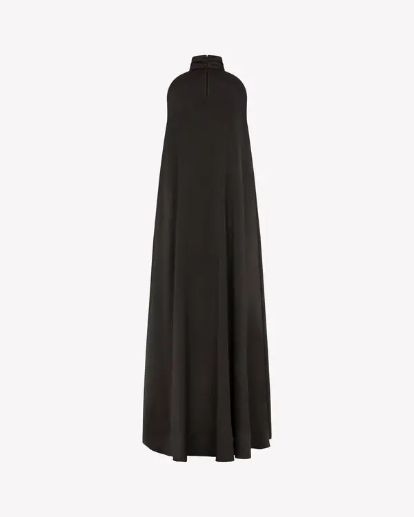 Serena Bute Draped Full Length Dress - Black