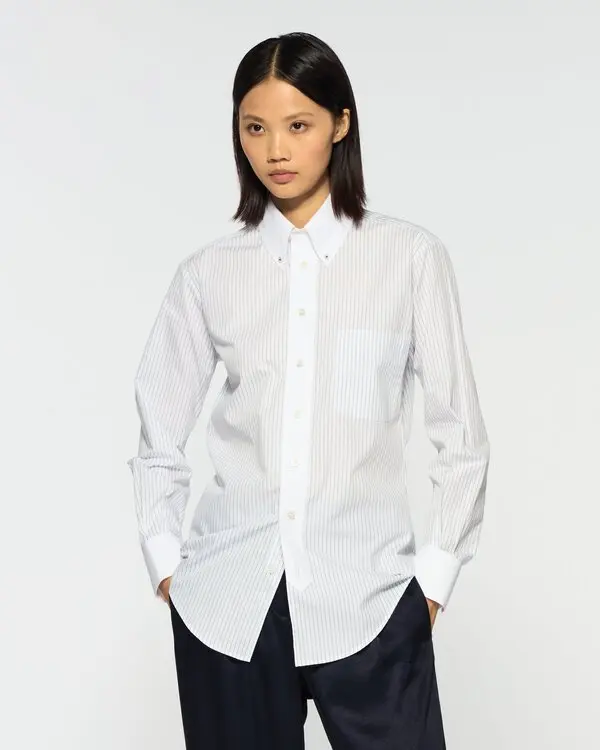 Serena Bute Cotton Johnny Shirt - Striped