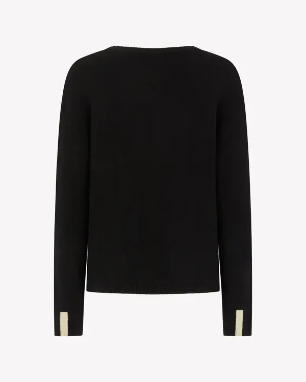 Serena Bute Merino Wool Relaxed Fit Jumper - Black