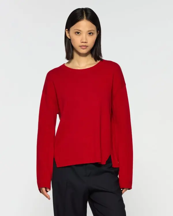 Serena Bute Merino Wool Relaxed Fit Jumper - Red