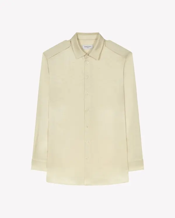 Serena Bute Satin Cargo Shirt - Cream