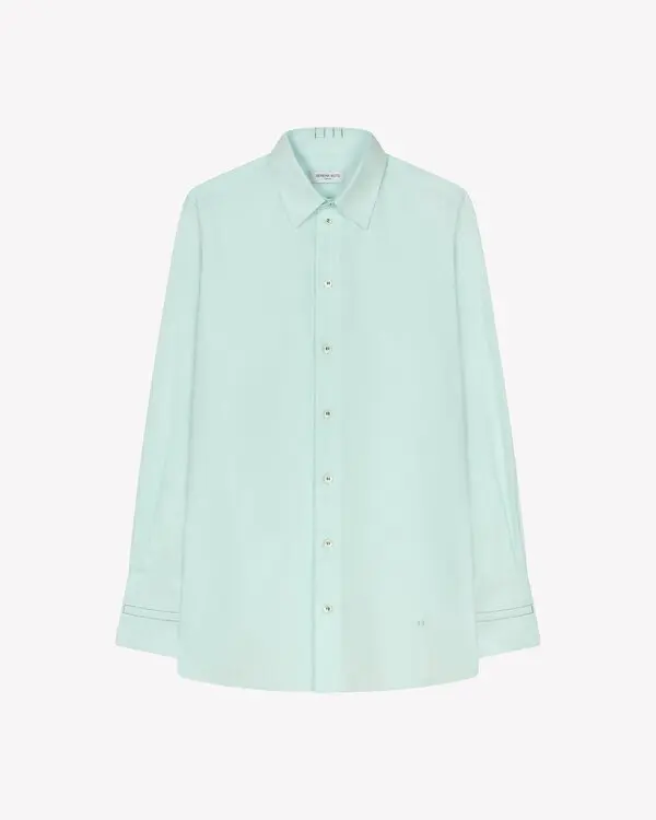 Serena Bute Cotton Oversized Shirt - Frosted Teal