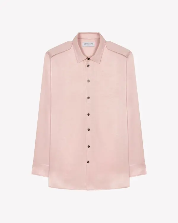 Serena Bute Satin Cargo Shirt - Pink