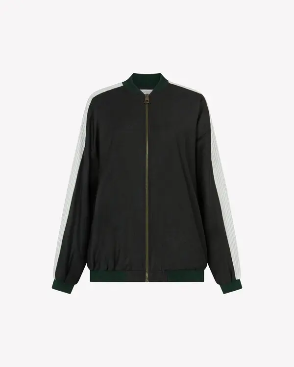 Serena Bute Cashmere-wool Blend Bomber Jacket - Green