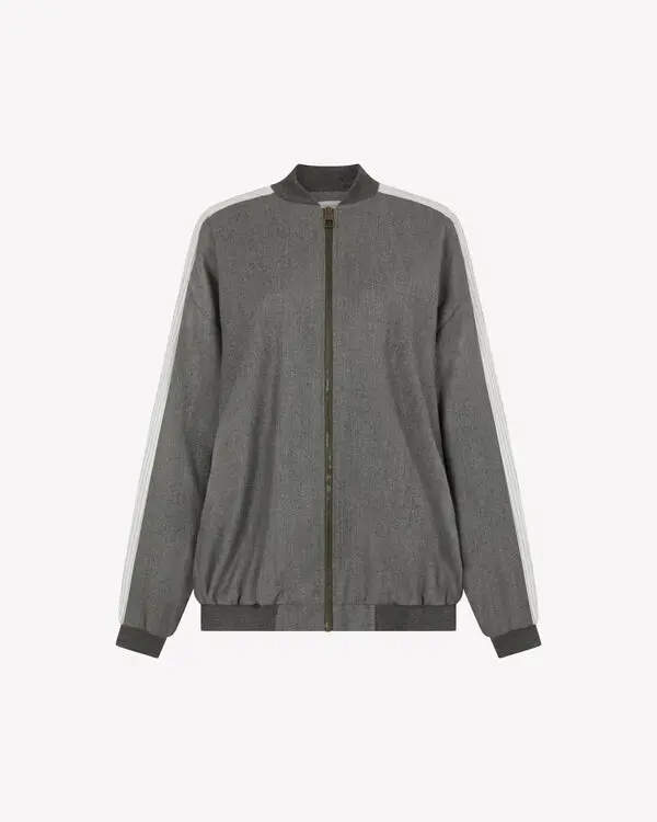 Serena Bute Cashmere Blend Bomber Jacket - Gray