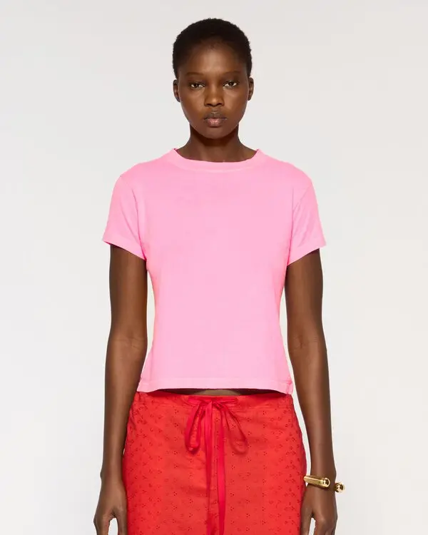 Serena Bute Cotton Short-sleeved T-shirt - Pink