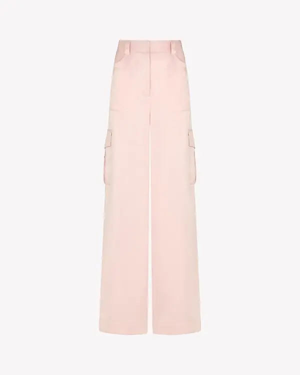 Serena Bute Satin Cargo Trouser - Pink