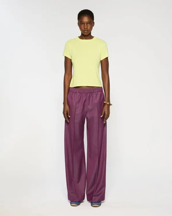 Serena Bute Wool Straight Leg Jogger - Purple