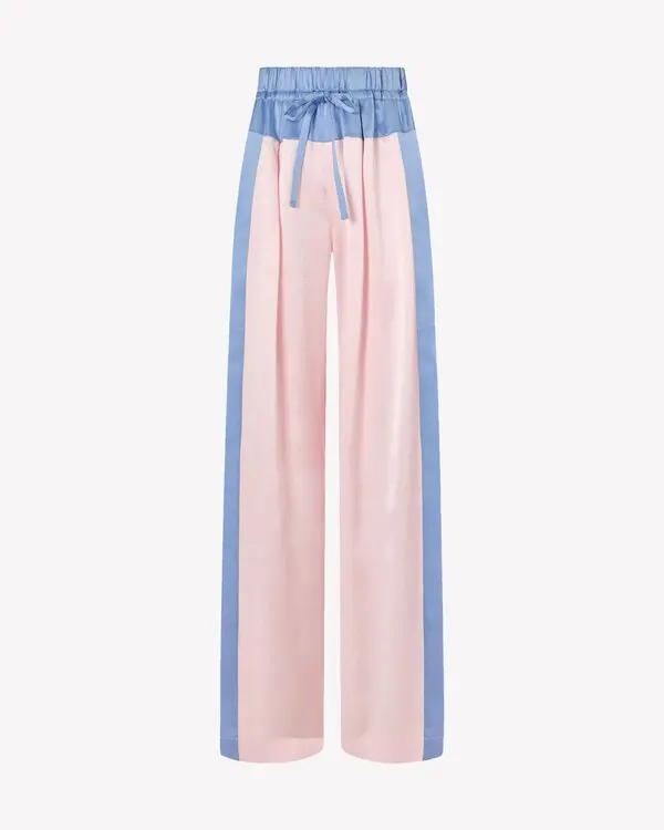 Serena Bute Satin Wide Waistband Jogger - Pale Pink