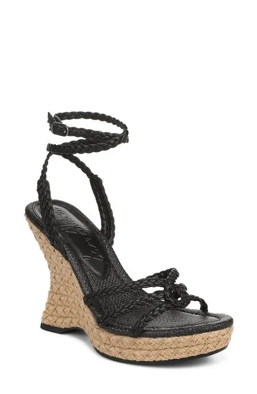 Sam Edelman Espadrille Ankle Strap Platform Wedge Sandals - Black