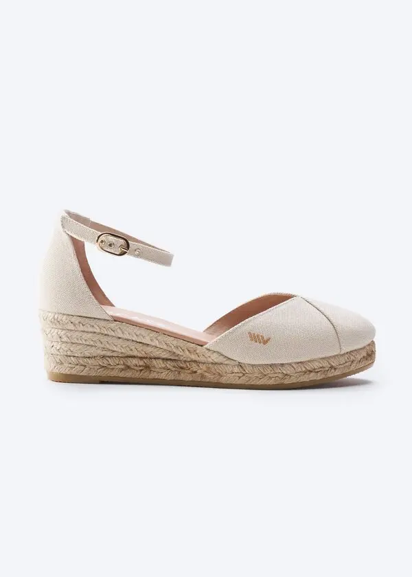 VISCATA Formiga Canvas Espadrille Wedges - Beige