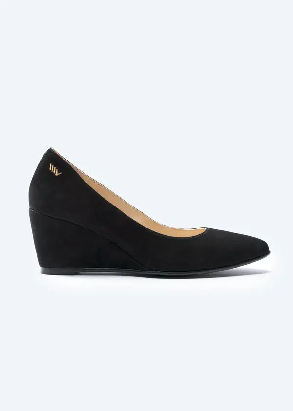 VISCATA Verona Suede Wedges - Black