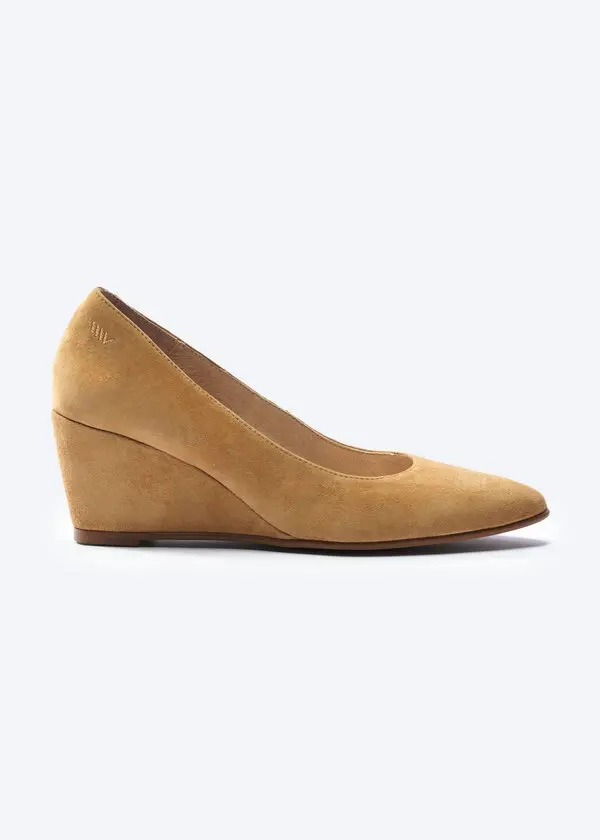 VISCATA Verona Suede Wedges - Camel