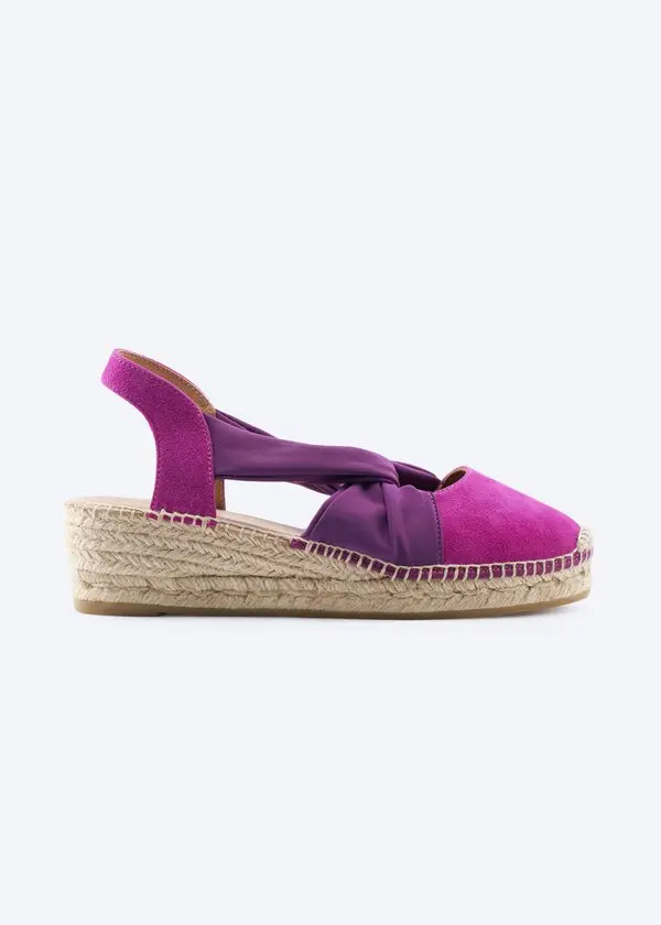 VISCATA Morisca Suede Espadrille Wedges - Pink