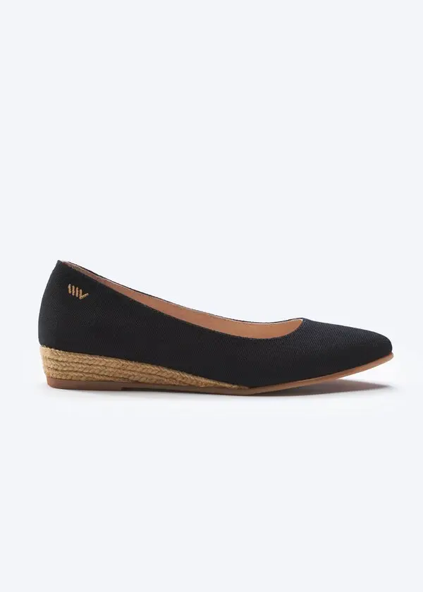 VISCATA Rubina Canvas Espadrille Flats - Black
