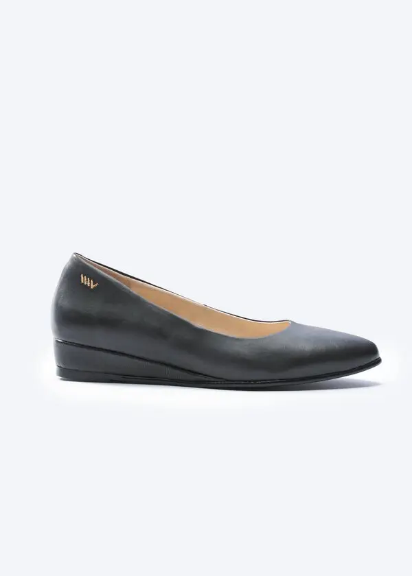 VISCATA Roma Leather Flats - Black