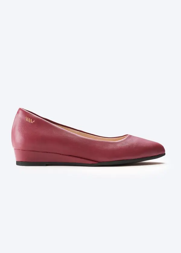 VISCATA Roma Leather Flats - Burgundy