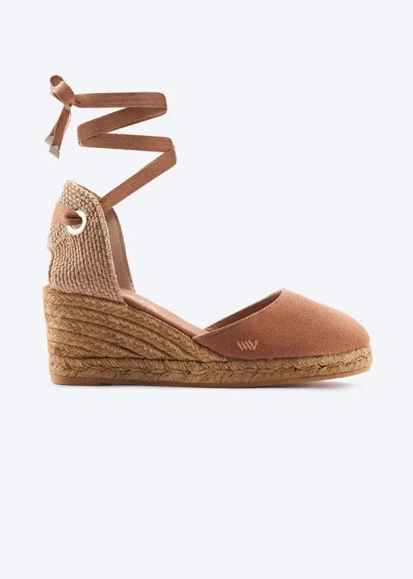 VISCATA Sagaro Canvas Espadrille Wedges - Brown