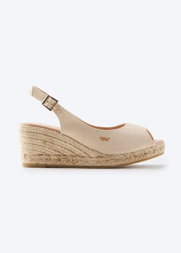 VISCATA Gavina Espadrille Sandal Wedges - Beige